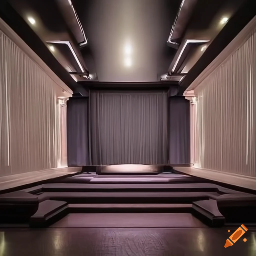 Minimalist and sophisticated stage setting with elegant decoration on ...