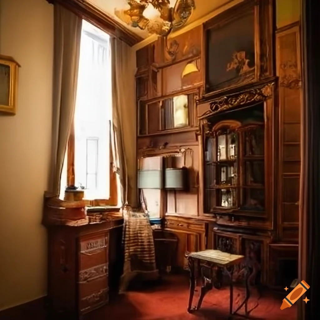 Small victorian apartment interior on Craiyon