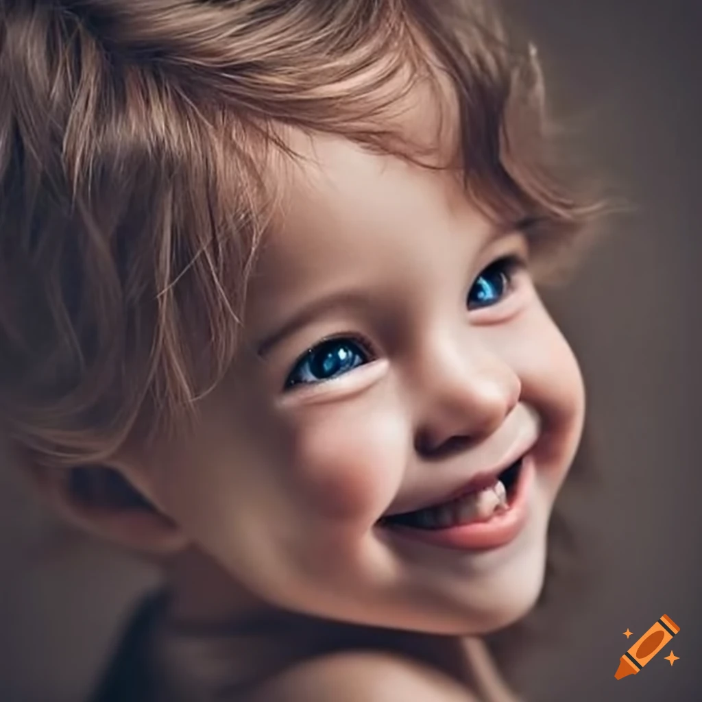 Beautiful child smiling happily on Craiyon