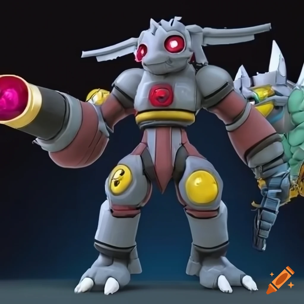 Intricate high poly digimon bomb squad technician on Craiyon