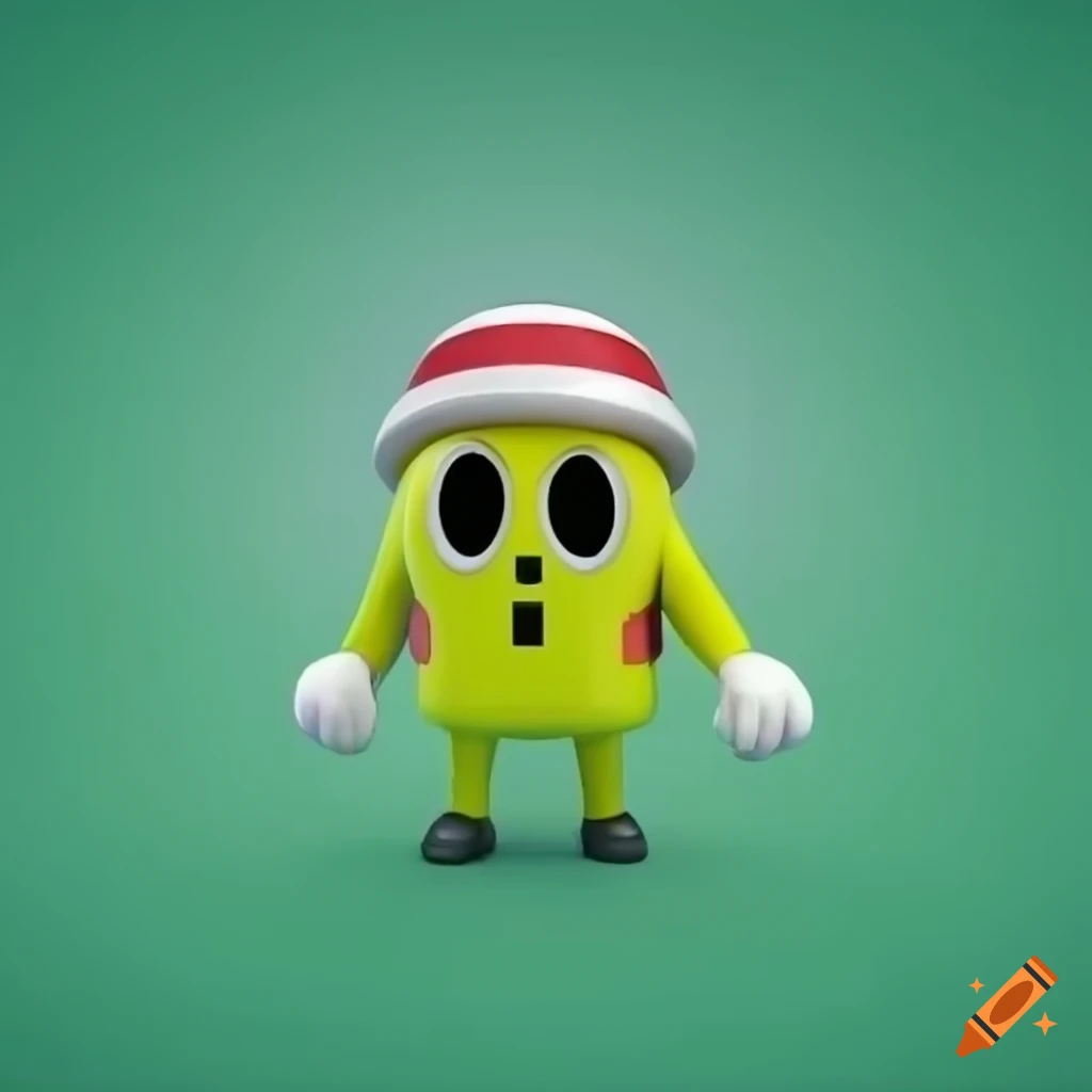 Shy-guy inspired super deformed 3D render of a curious nuclear waste ...