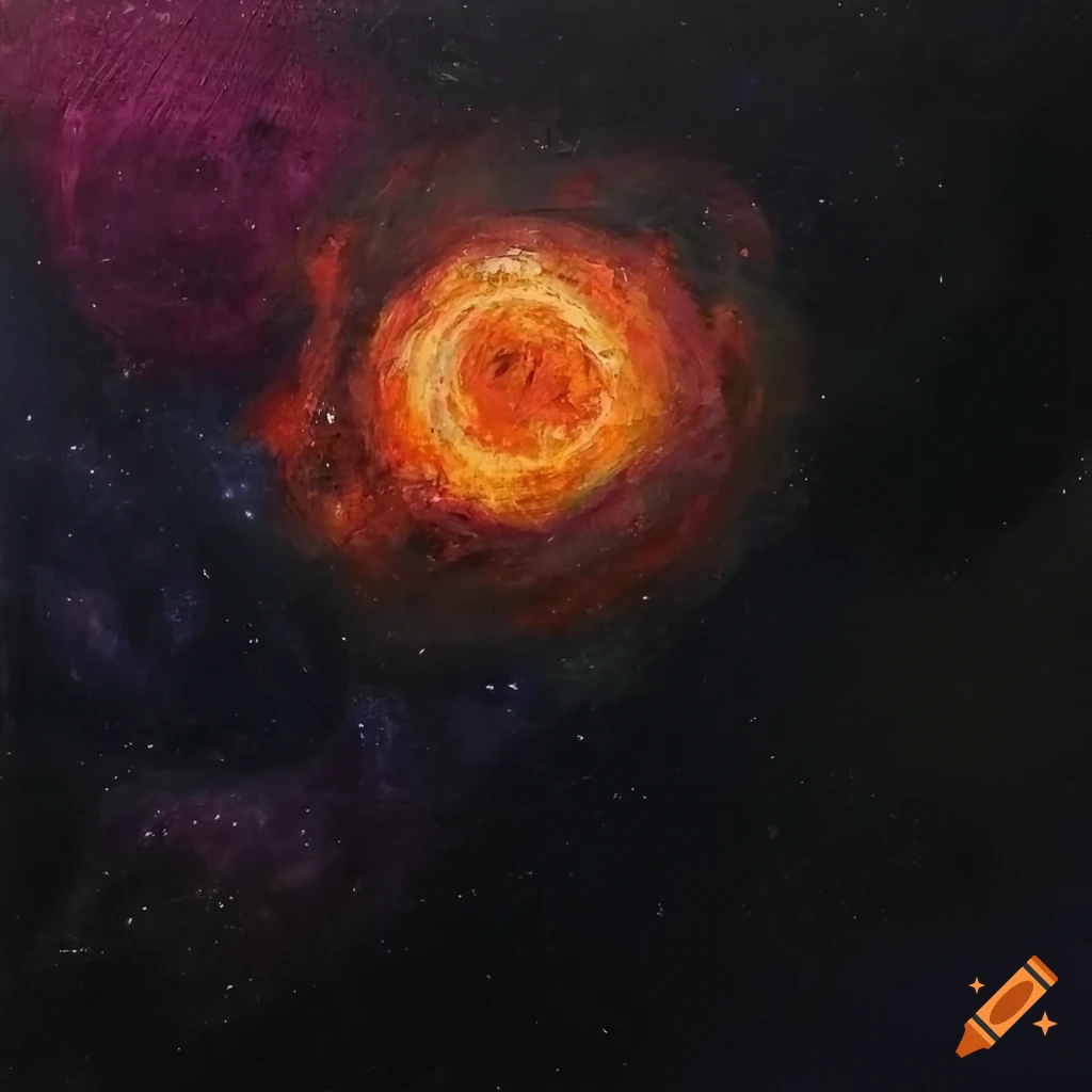 Figure gazing at a night sky with stars and distant galaxy explosion in ...