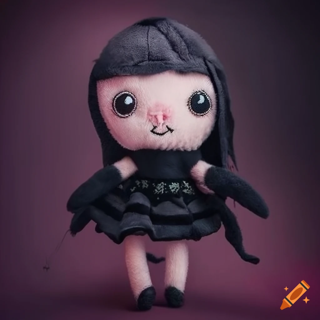 Unique and cute gothic-style plush toy by Jerzy Tchorzewski on Craiyon