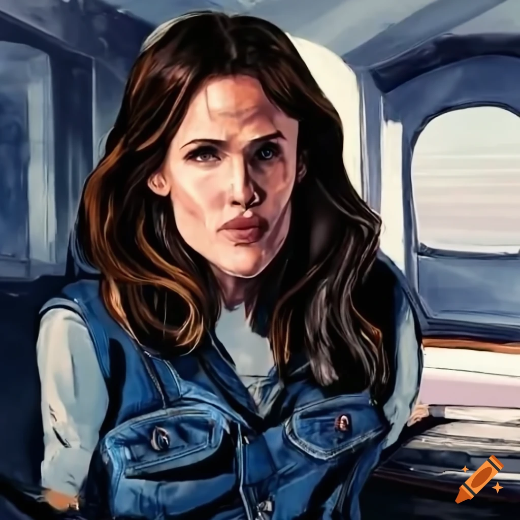 Actress resembling Jennifer Garner at age 20 in outlaw biker style ...