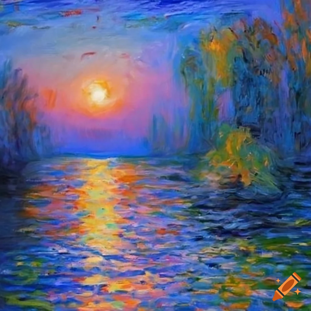 Monet inspired painting on Craiyon