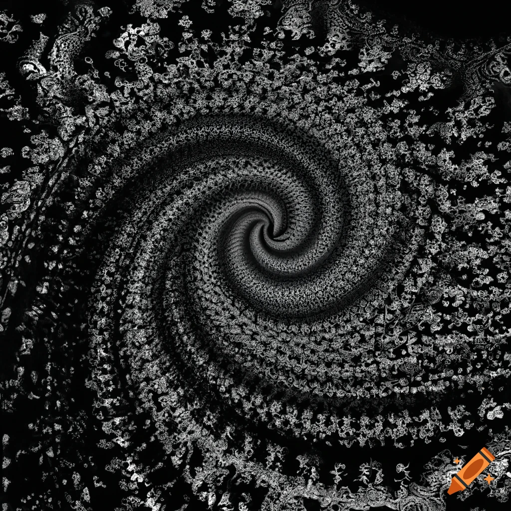 Fractal-like patterns from iterative cellular automata in black and white on Craiyon