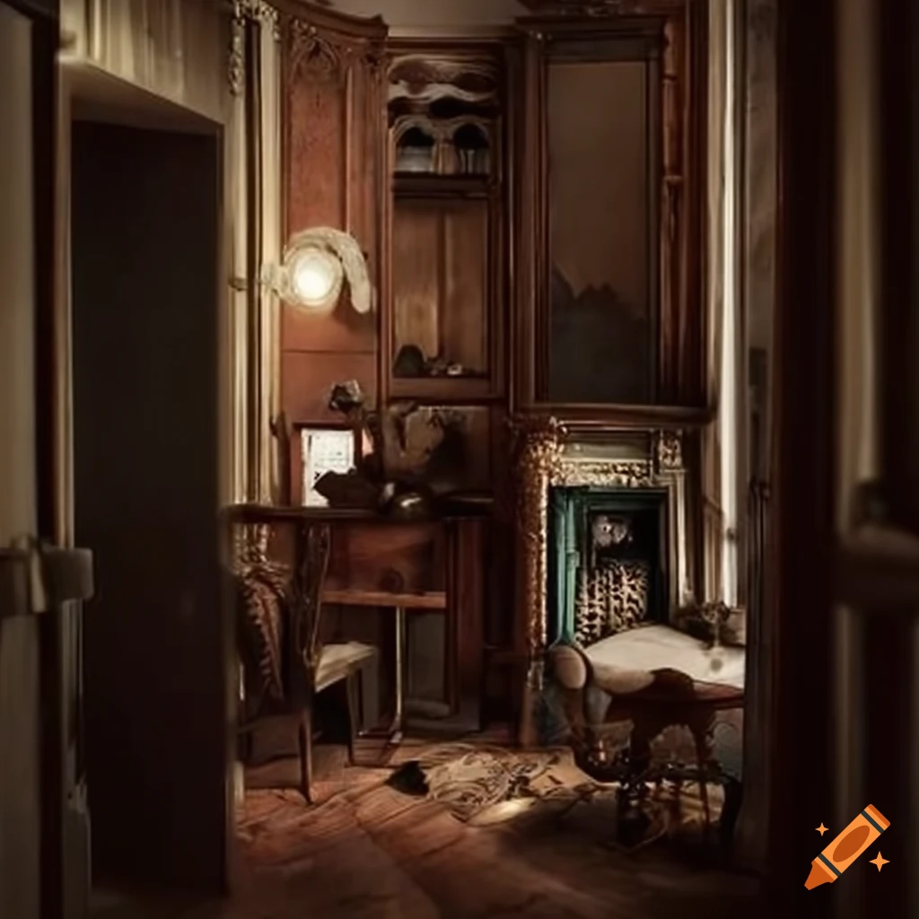 Dilapidated cluttered small victorian apartment on Craiyon