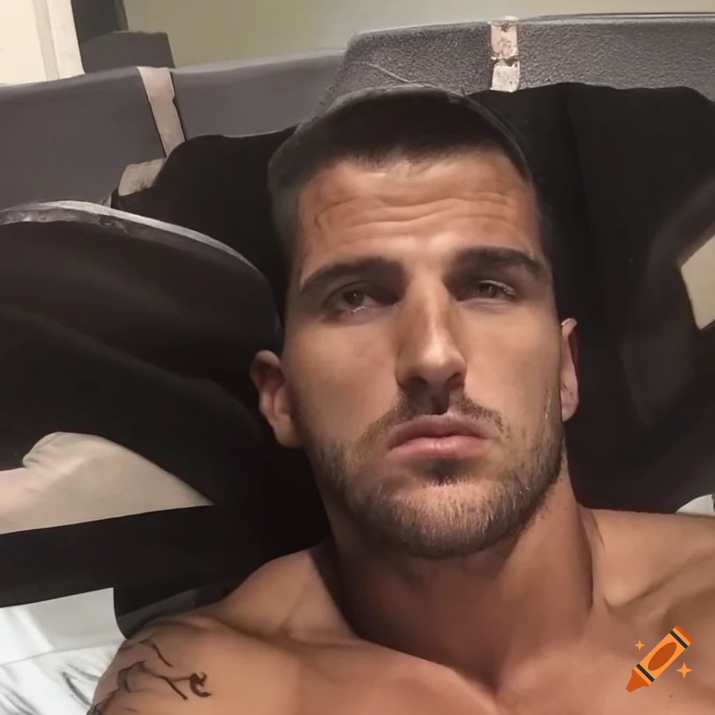 Attractive man with rugged face taking a selfie on Craiyon