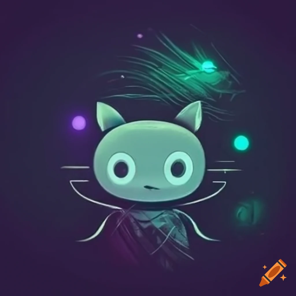 Table in a programming universe with C# logo, Angular logo, and Github logo on Craiyon