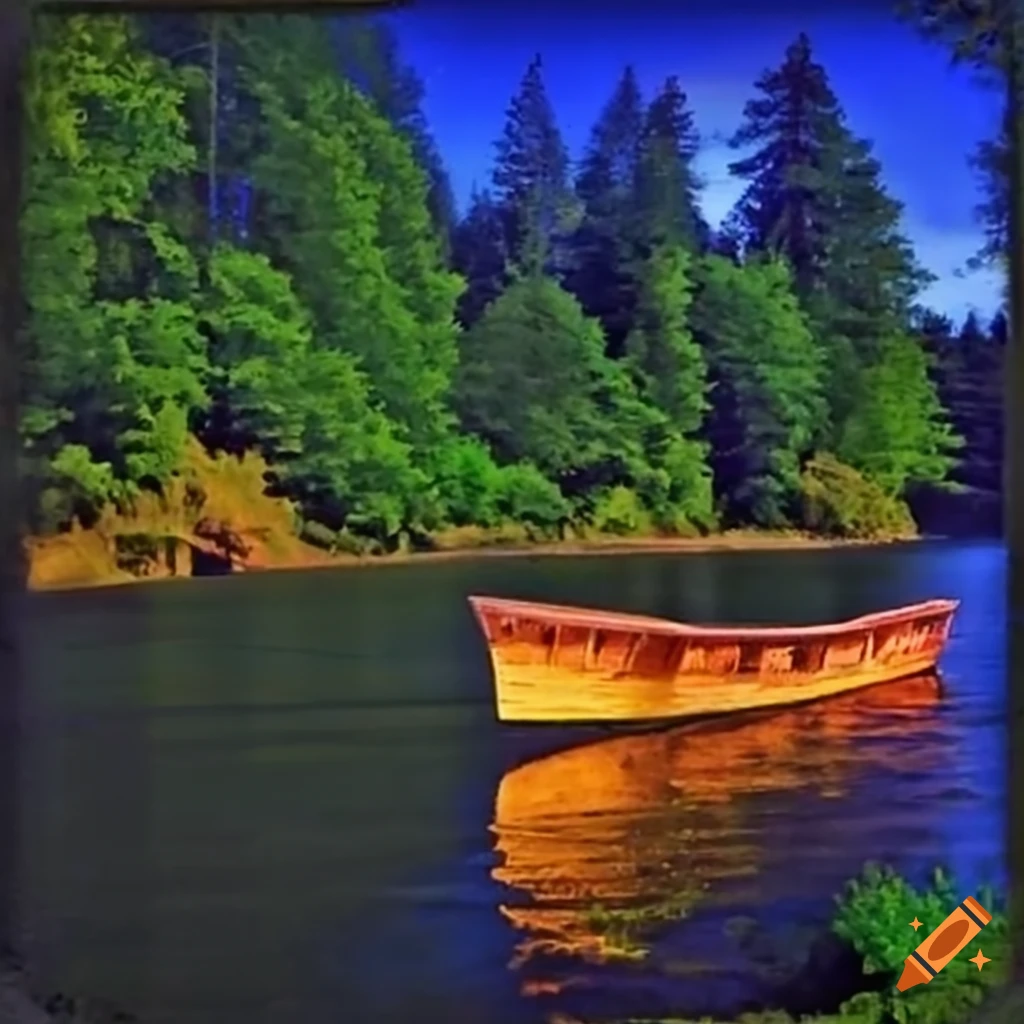 Mystical willamette river featuring glowing water, whimsical boats, and ...