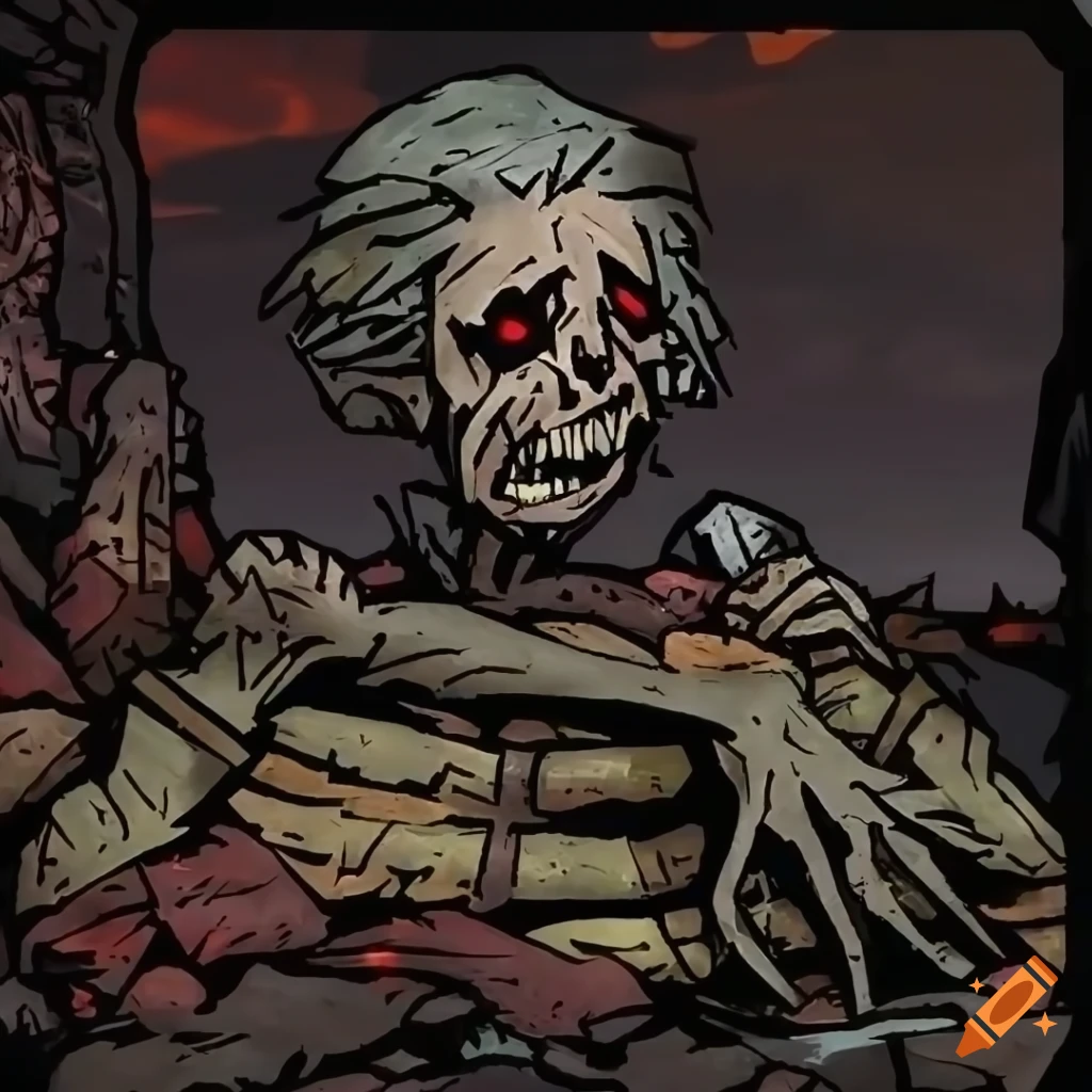 Shambling corpse in darkest dungeon style on Craiyon