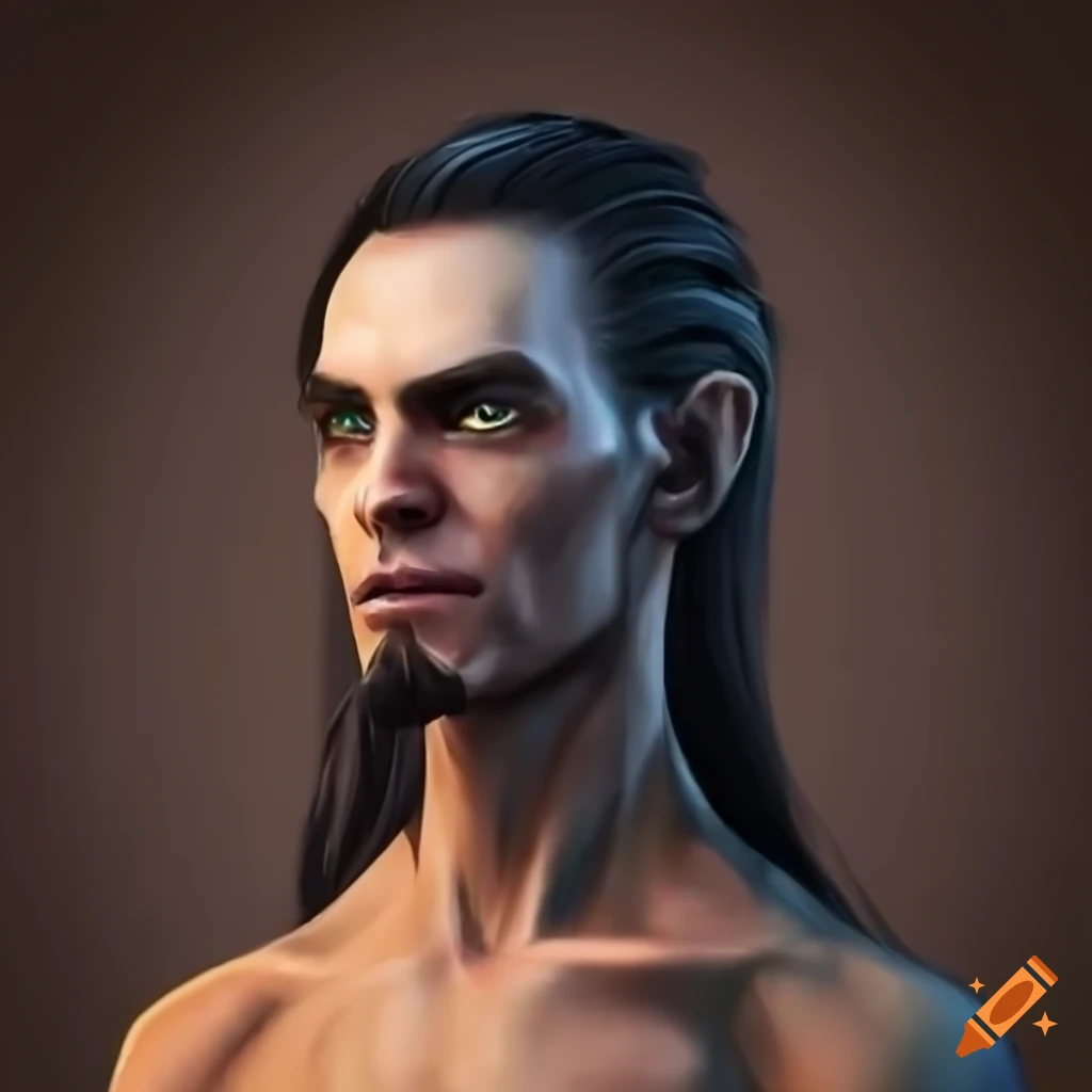 Handsome alien warrior with energy weapon in a cave on Craiyon