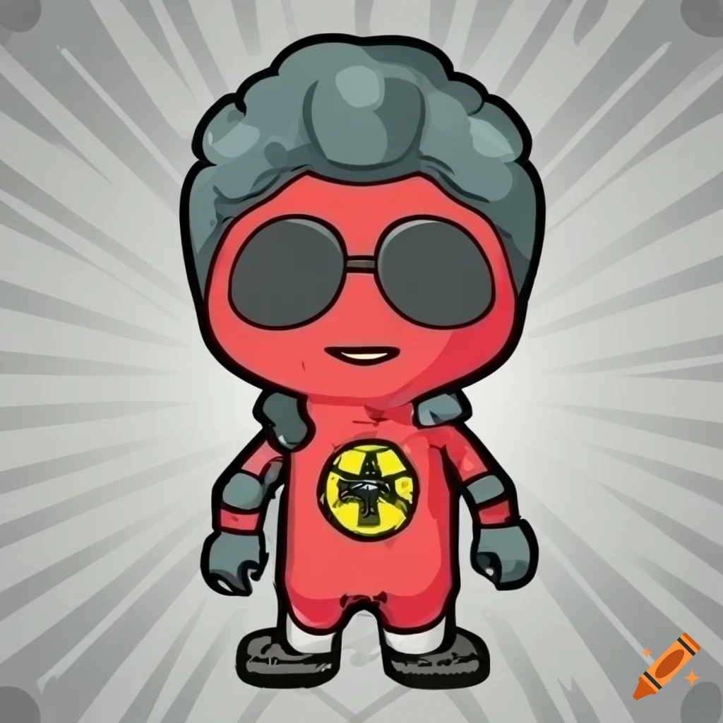 Chibi mascot symbolizing nuclear annihilation in vector art style on ...