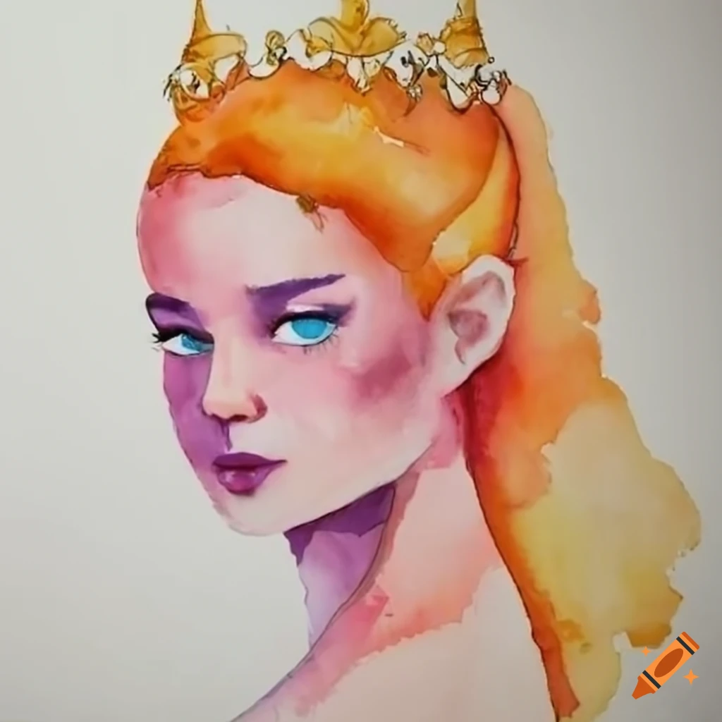 Side view of a princess character on Craiyon