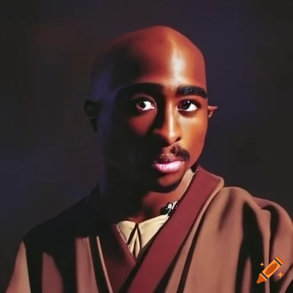 Tupac Shakur as Jedi master Mace Windu on Craiyon