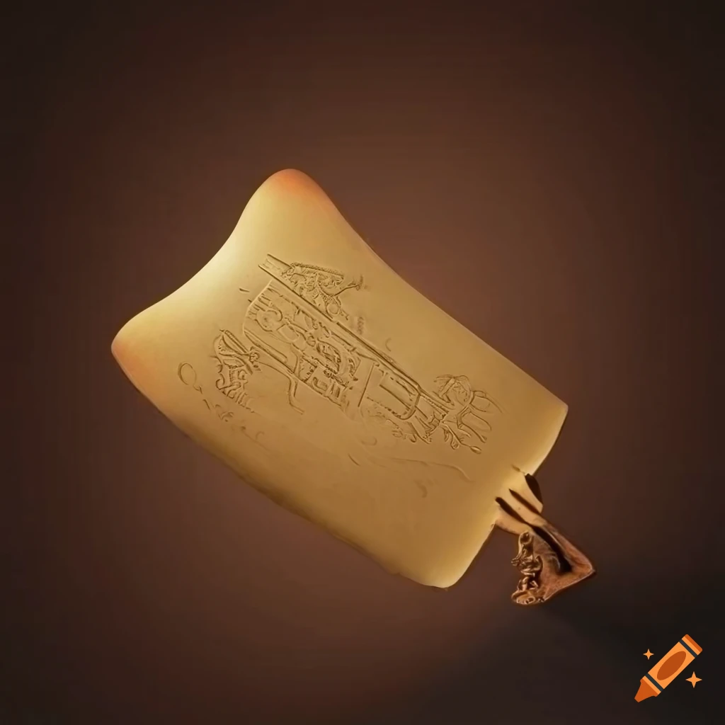 Parchment flyer with royal seal and announcement message on Craiyon