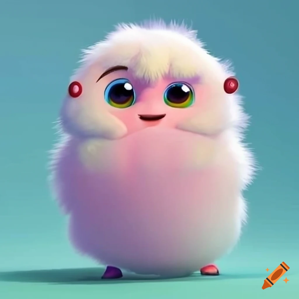 Snowy white cute and squishy character for kids' rhymes on Craiyon