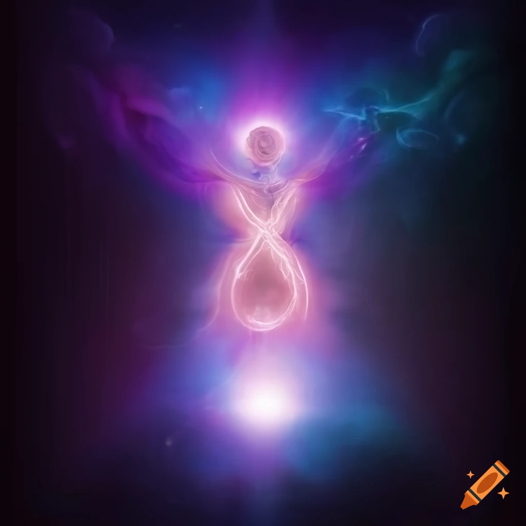 God holding a glowing infinity symbol in a christian scene on Craiyon