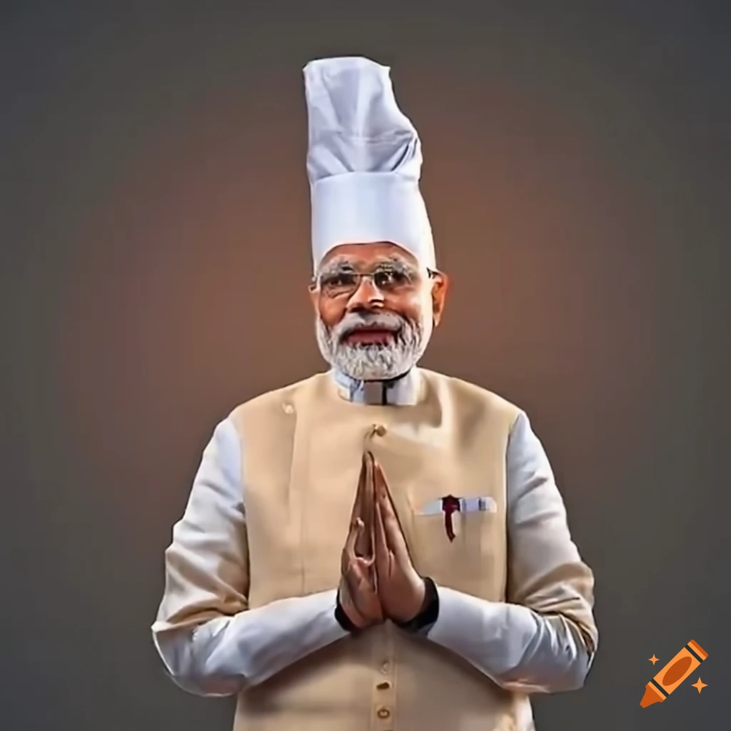 Indian prime minister narendra modi cooking indian food in chef attire ...