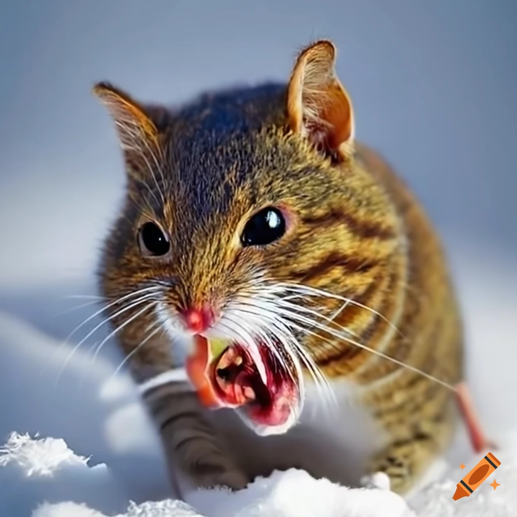 Mouse in a snow-covered mountain landscape on Craiyon