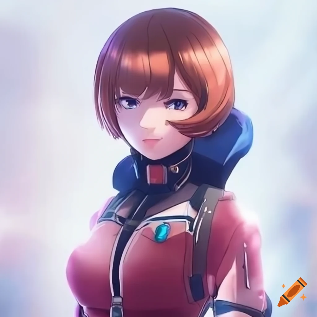 Captivating anime female character in a space engineer's suit on Craiyon