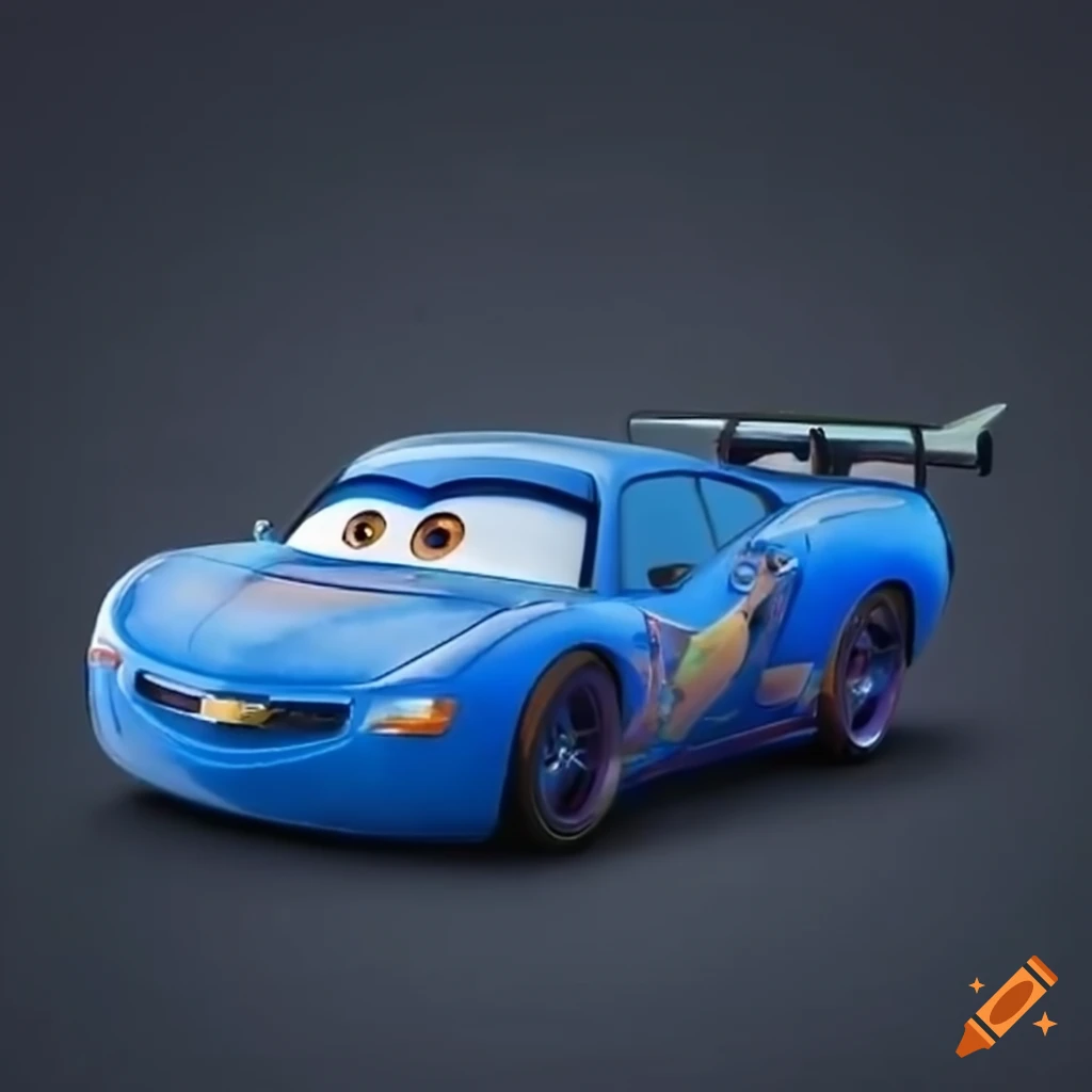 Blue 2015 Chevrolet Camaro Z/28 portrayed as Pixar Cars character on ...