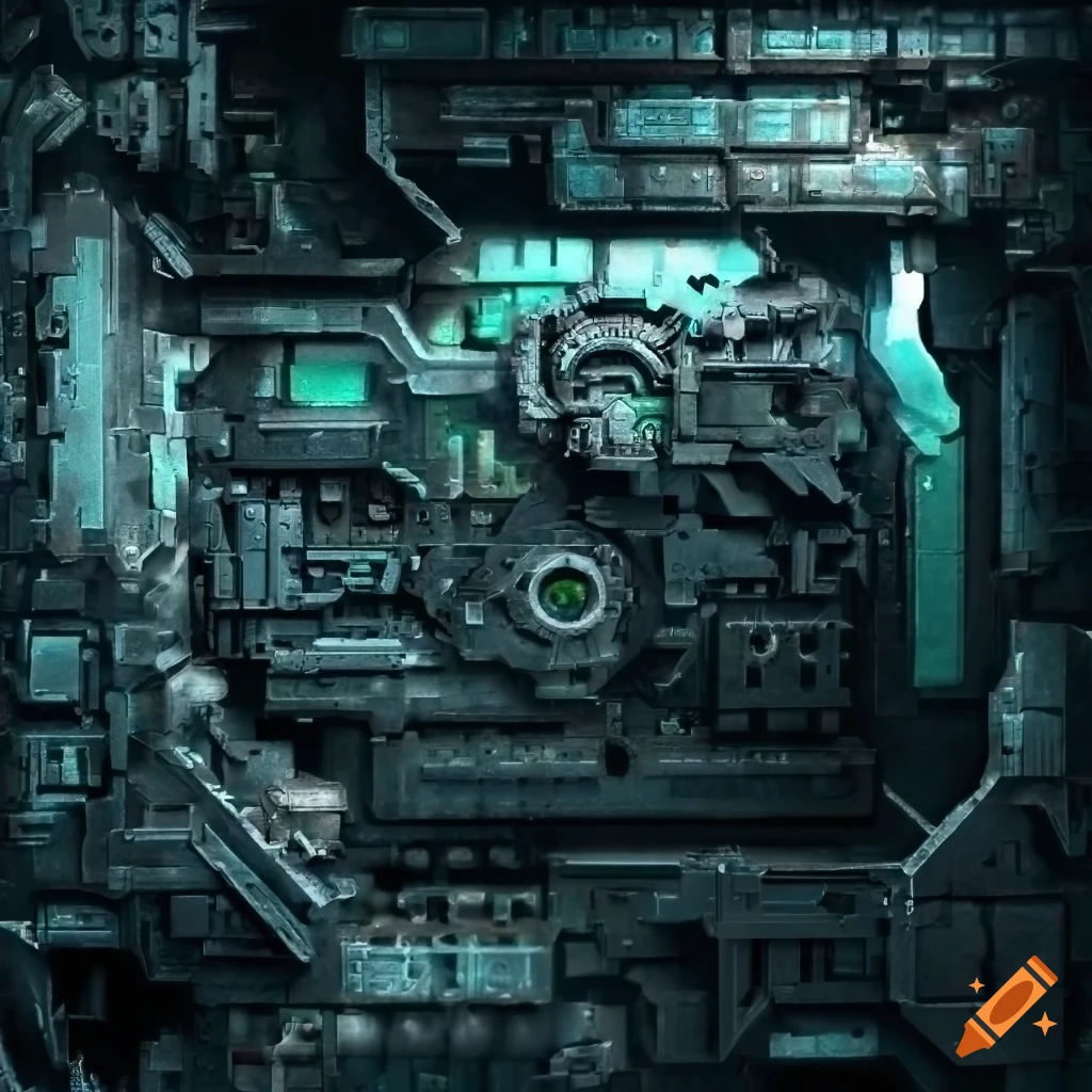 Realistic damaged complex machinery with a steampunk aesthetic on Craiyon