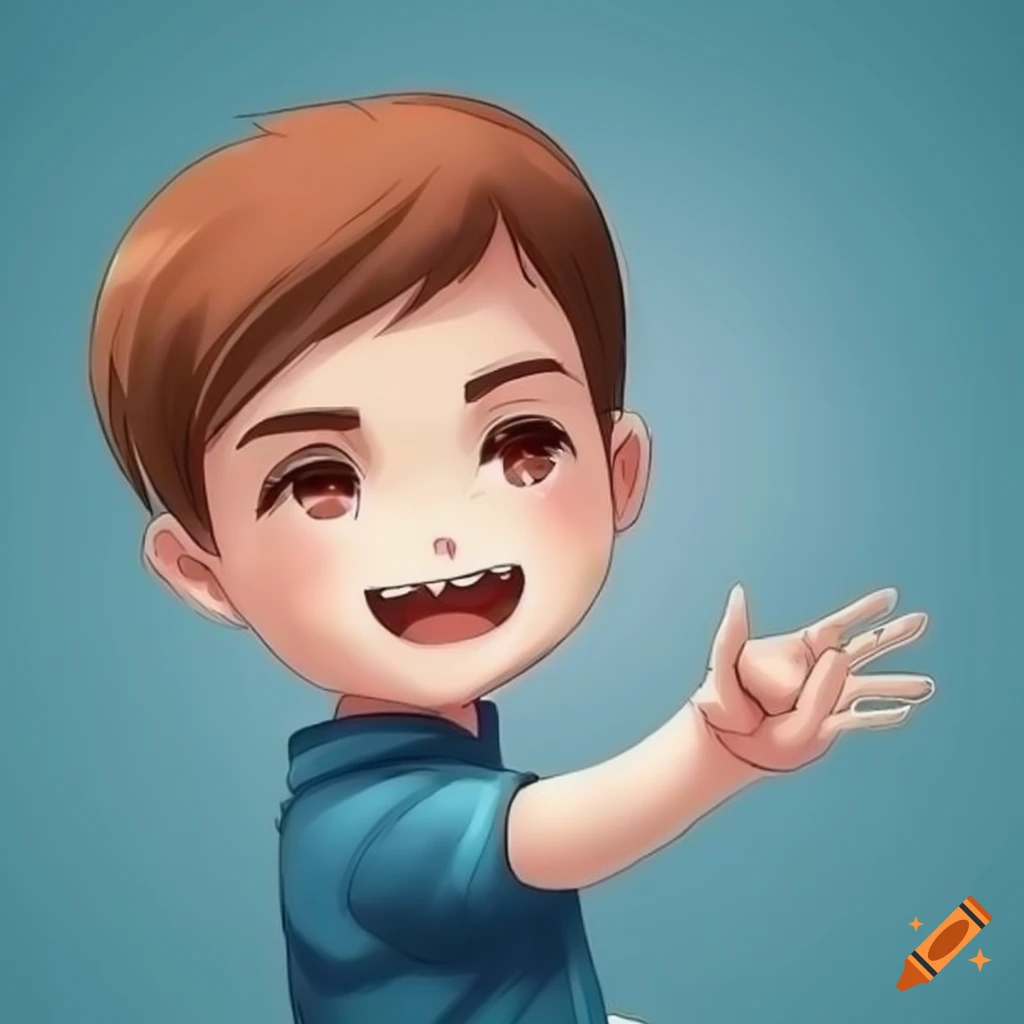 Chibi character with clenched fists in an expression of anger or ...