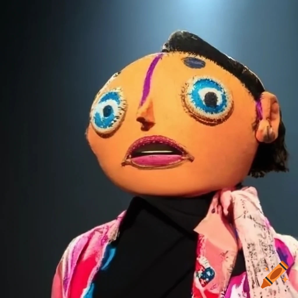 Frank Sidebottom's face on The Motherland Calls sculpture on Craiyon