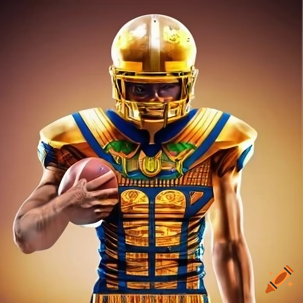 Detailed design of ancient egyptian pharaoh-inspired football uniform ...