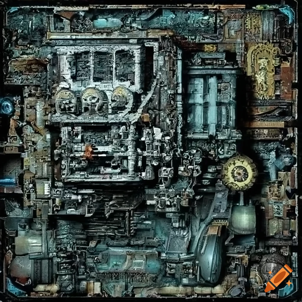 Intricate and detailed machinery with a borg cube aesthetic inspired by ...