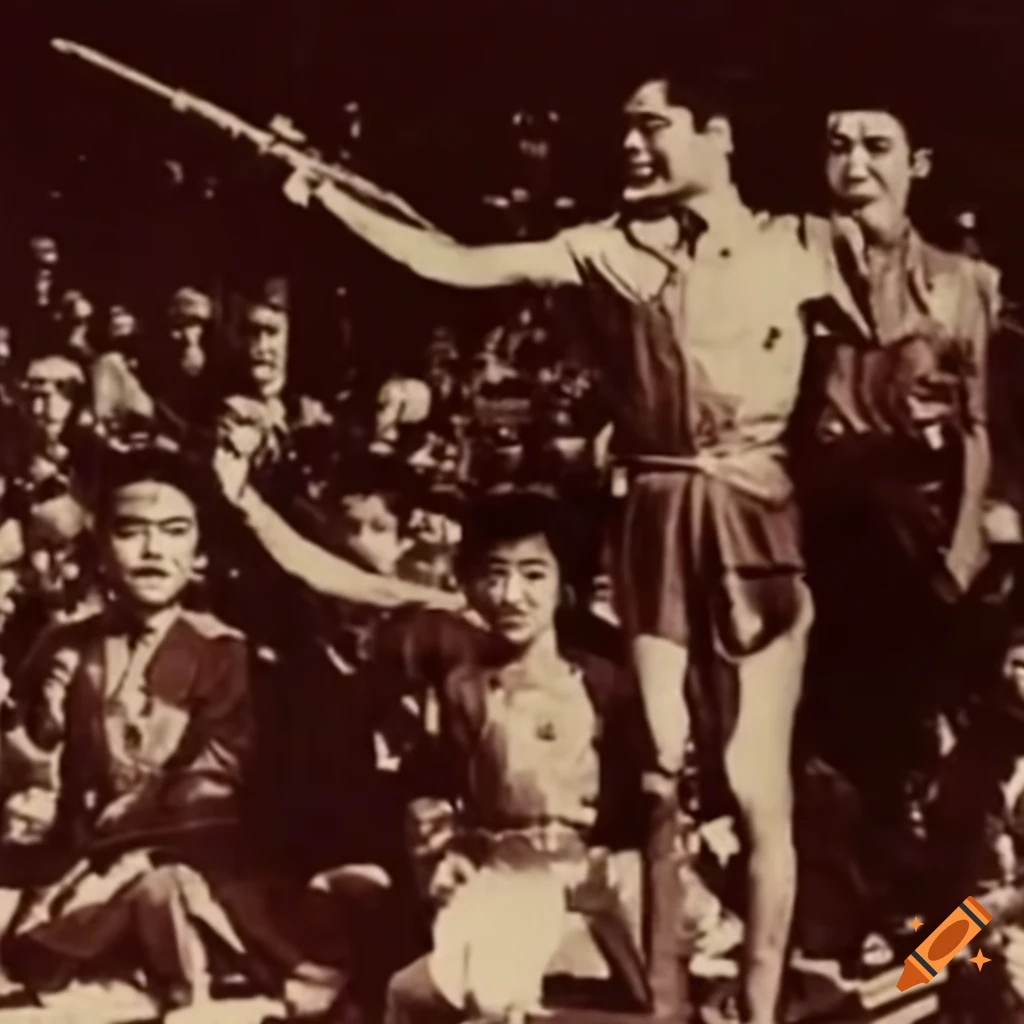 Indonesian fighters celebrating independence victory in 1949 on Craiyon