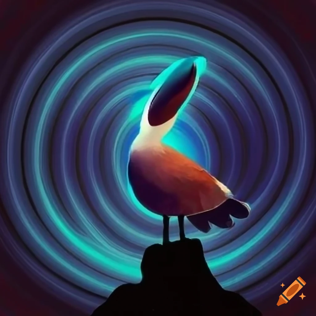 Bird-like creature in mid-attack emitting sound waves on Craiyon