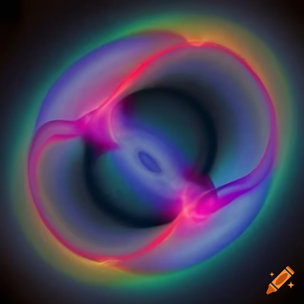 Abstract representation of mathematical quotient space with a smoke ...