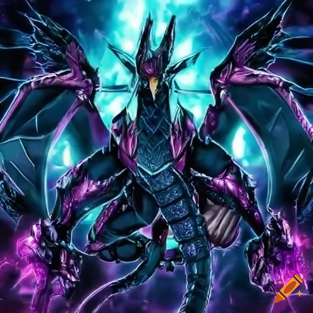 Intricately designed Yugioh card featuring a powerful dragon on Craiyon