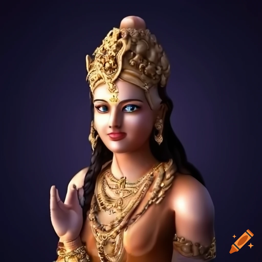 Goddess parvati standing fiercely with a background of small lightning ...