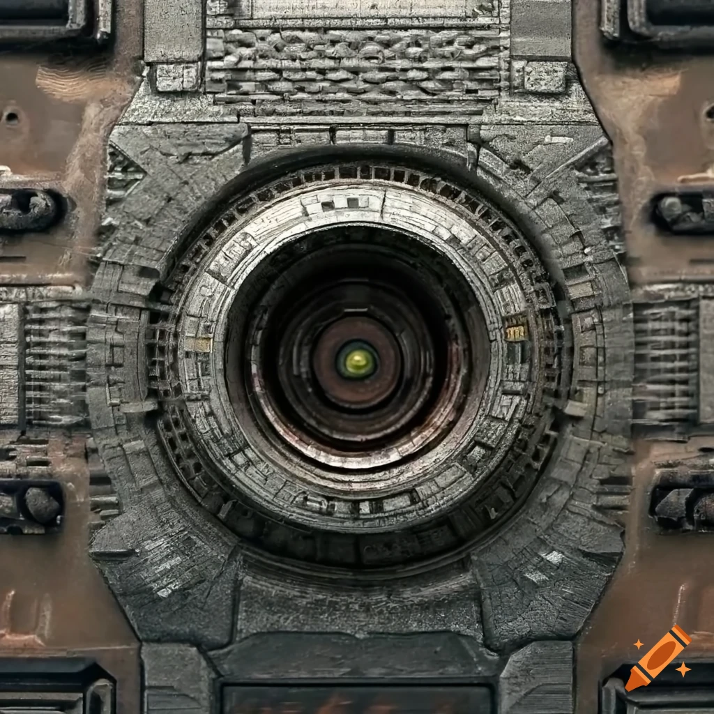 Close-up view of intricate, worn-out texture patterns on a vintage cube ...