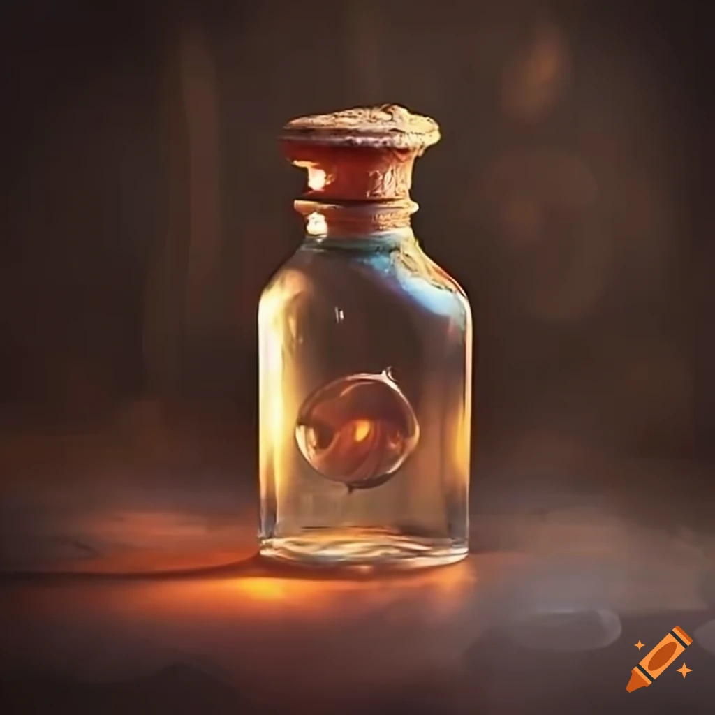 Enchanting alchemist's laboratory with ancient vials and mysterious ...