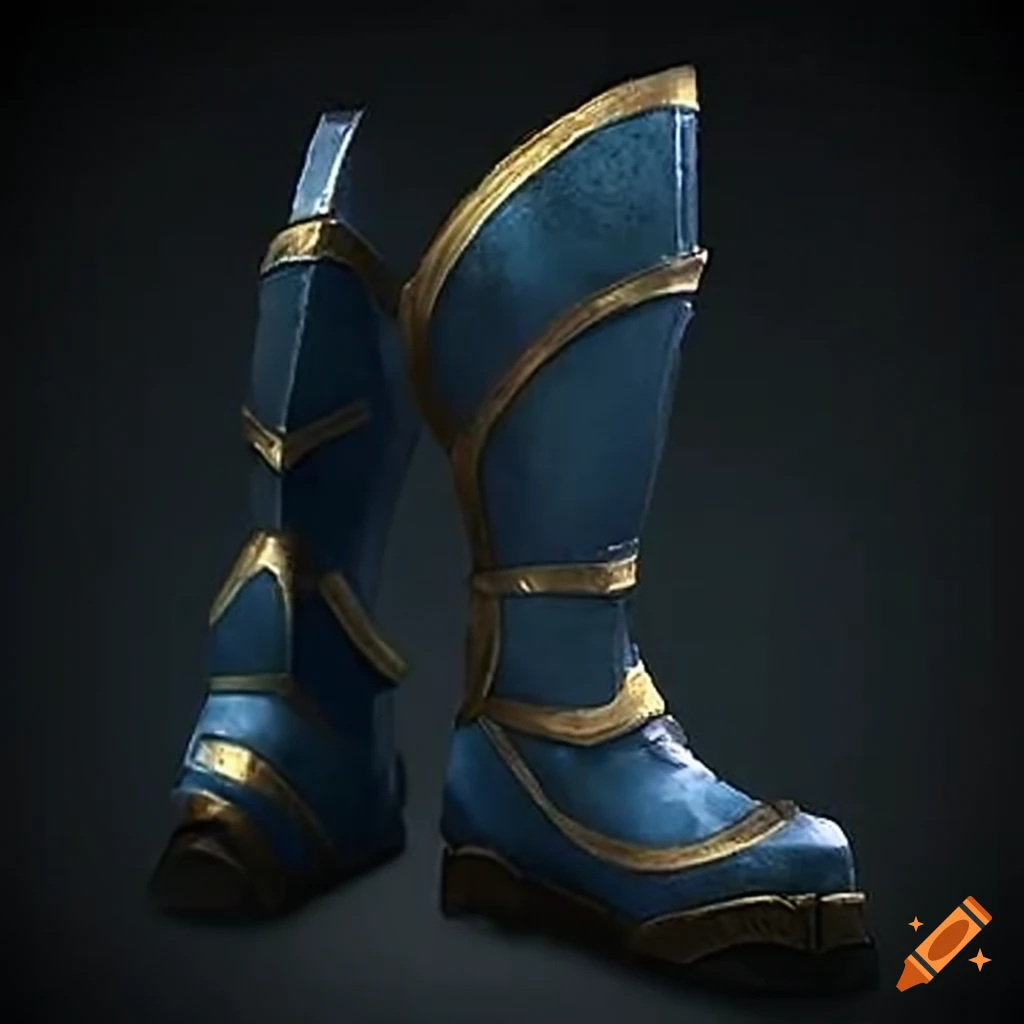 Legendary enchanted mithril boots for rpg game knight's armor on Craiyon
