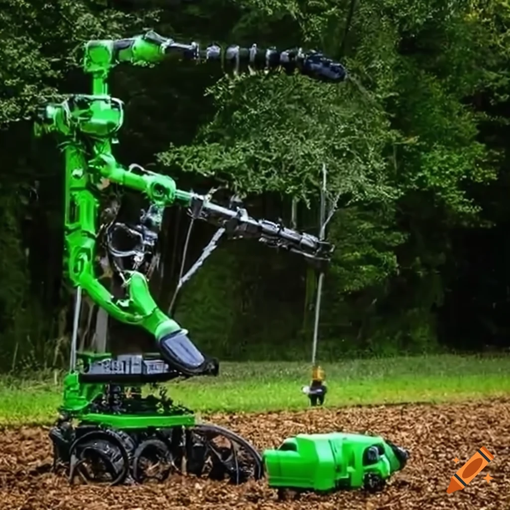 Agricultural robot equipped with chain wheels, a stem with a camera ...