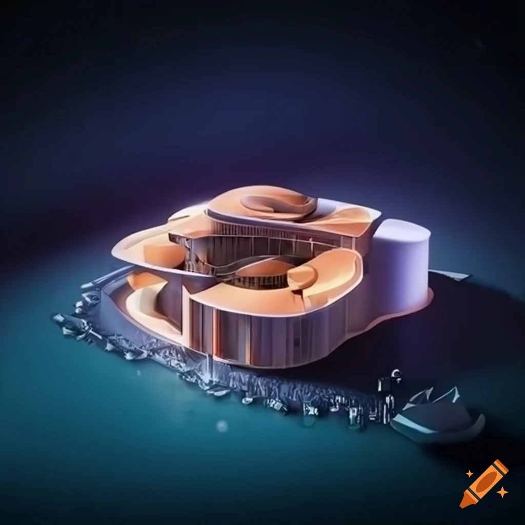 Futuristic architecture college design with dynamic shapes for 2050 on ...