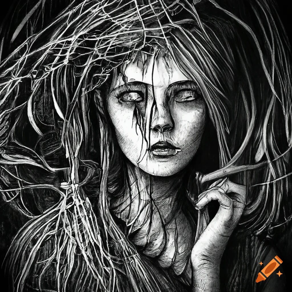 Intricate pen drawing of a tormented ghost experiencing anxiety on Craiyon