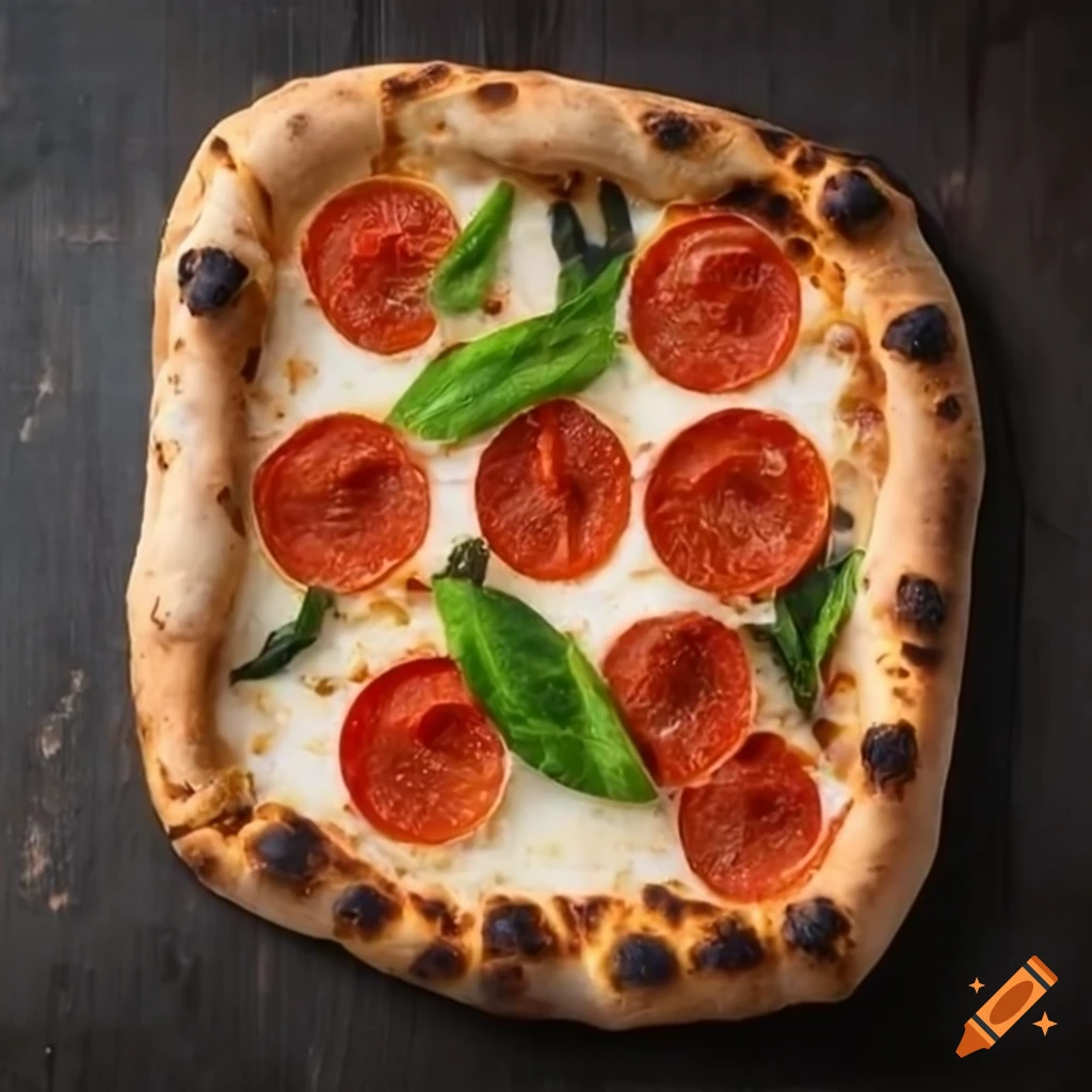 Appetizing presentation of a perfectly crafted pizza cube on Craiyon