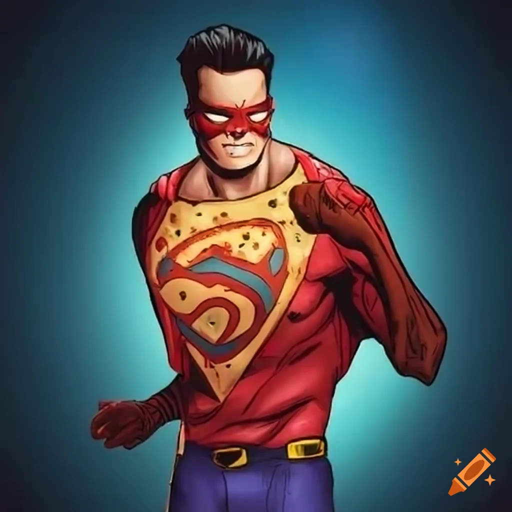 Superhero Pizza Express with wall-running ability and pizza shirt on ...