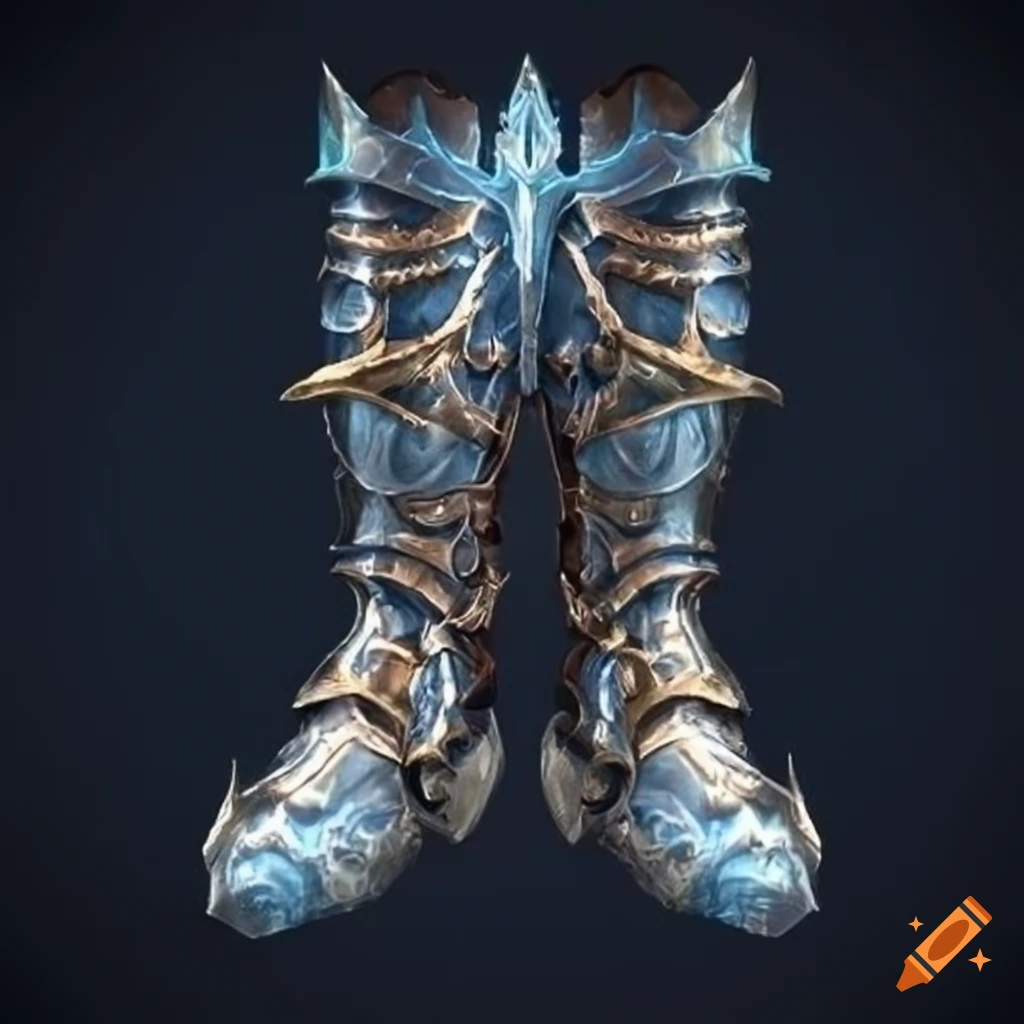 Adorned mithril knight boots for leg armor slot in rpg game on Craiyon