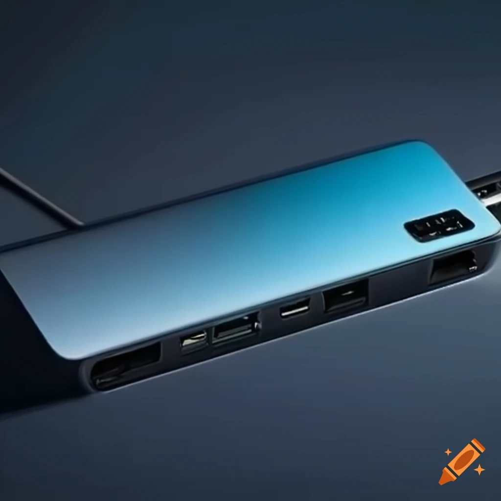 A hand holding multiple USB-C hubs and docking stations on Craiyon