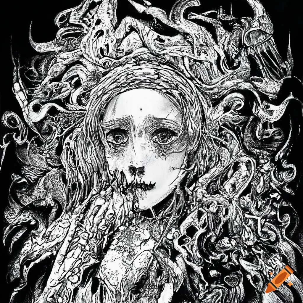 Intricate pen drawing of a tormented ghost experiencing anxiety on Craiyon