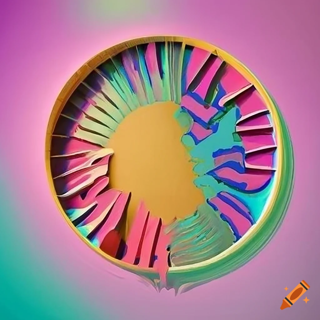 Minimalist design of a broken circle with vibrant overlapping colors ...