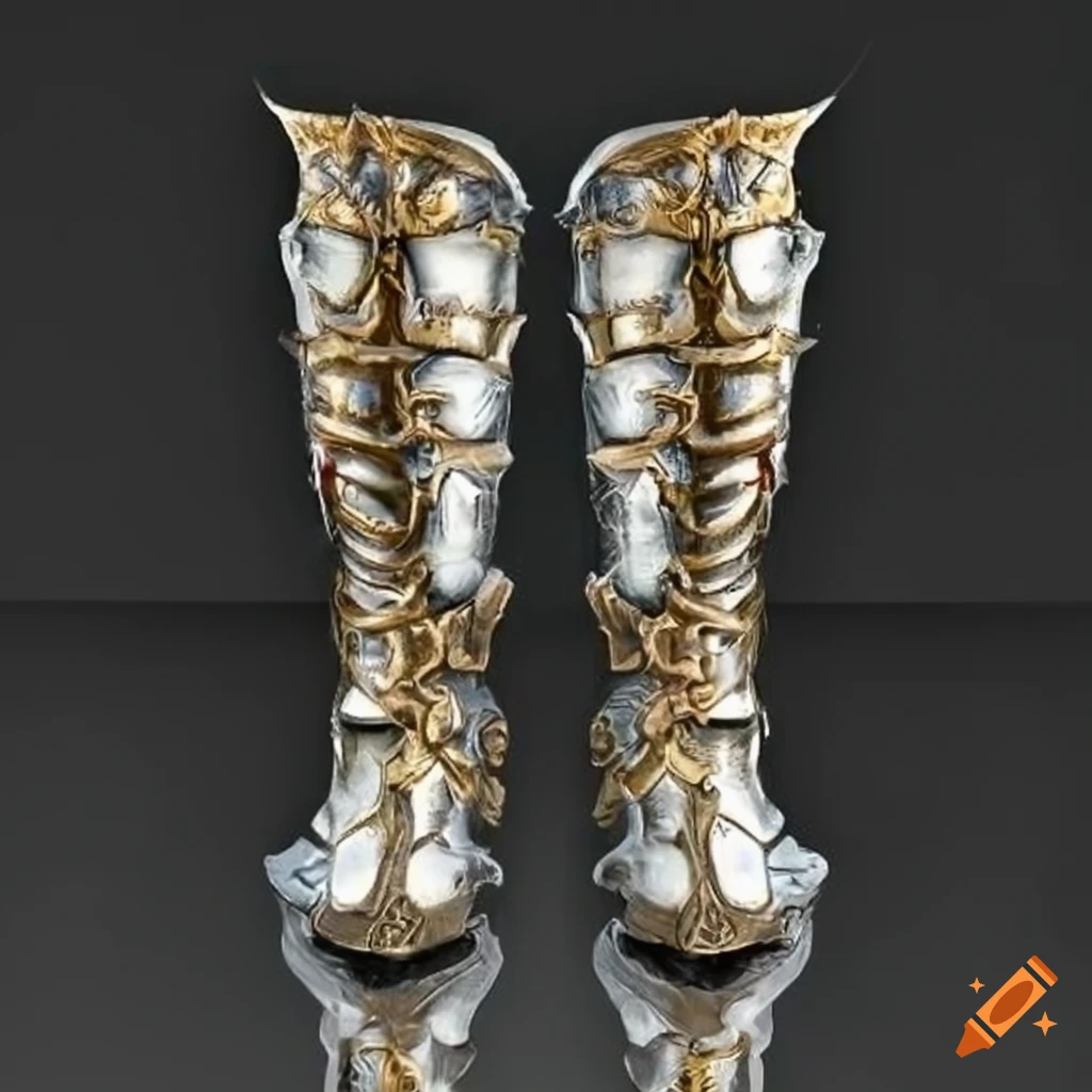 Adorned mithril plated knight boots for leg armor slot in rpg game on ...