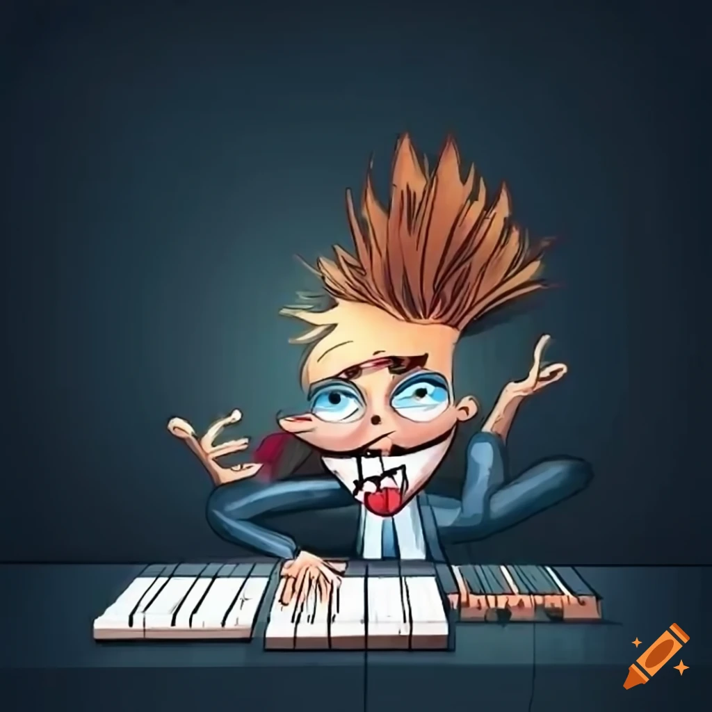 Cartoon Piano Player